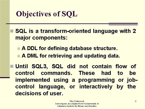 Chapter 10 SQL DDL Objectives Of SQL N