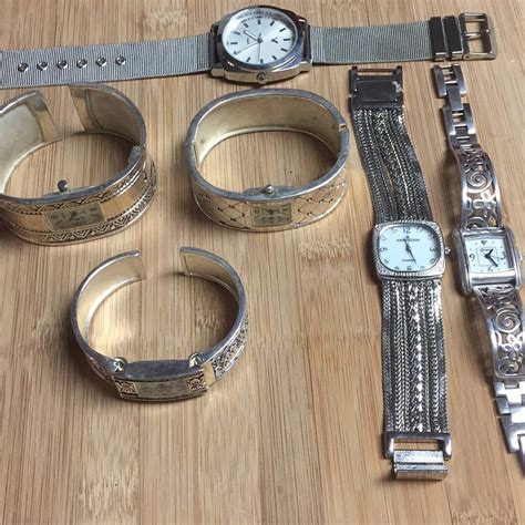 Silver Watch Bracelet Watch Bundle Gem