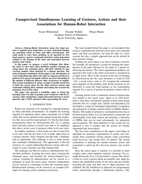 Pdf Unsupervised Simultaneous Learning Of Gestures Actions And Their