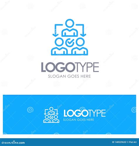 Assignment Delegate Delegating Distribution Blue Outline Logo With Place For Tagline Stock