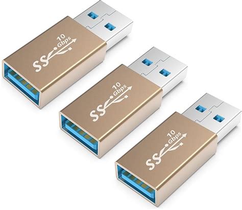 Amazon Com Sovunis 3Pack USB Coupler Male To Female USB 3 0 Type A Adapter Superspeed 10Gbps