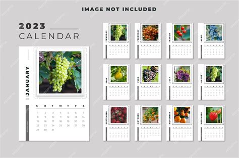 Premium Vector 2023 New Year Month Wise Calendar Template Design