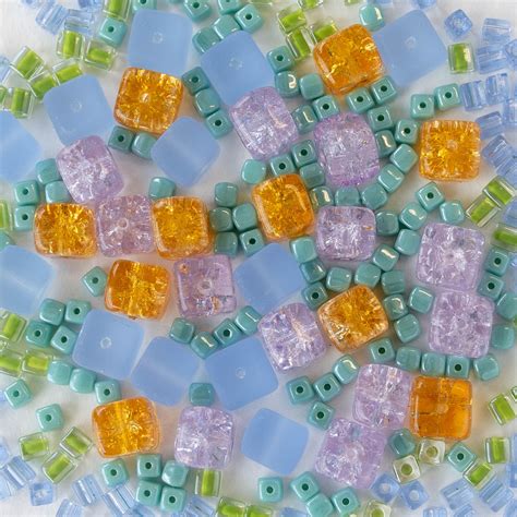 Cube Beads For Jewelry Making Square Glass Beads Funkyprettybeads