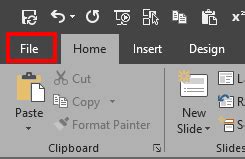 File Menu And Backstage View In PowerPoint 2019 For Windows