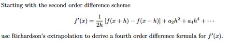 Solved Starting With The Second Order Difference Scheme