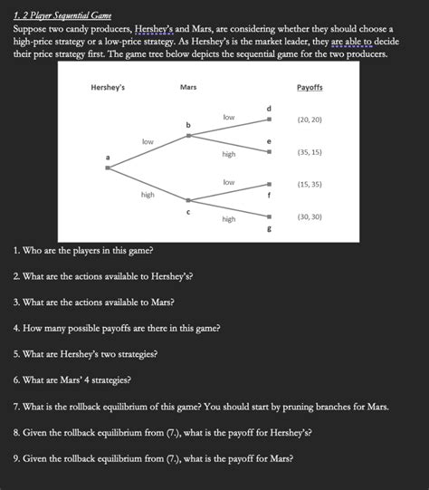Solved 1 2 Player Sequential Game Suppose Two Candy