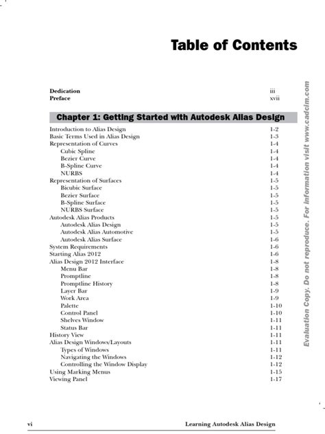Chapter 1 Getting Started With Autodesk Alias Design Dedication