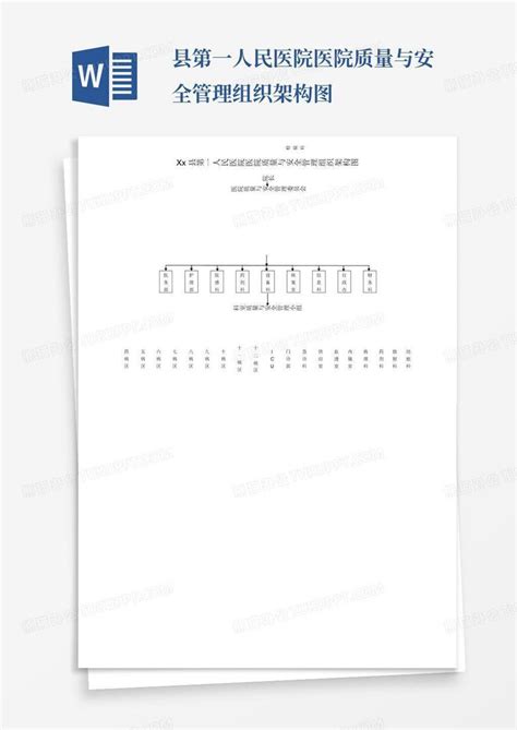 xx县第一人民医院医院质量与安全管理组织架构图 Word模板下载 编号ldrdygre 熊猫办公