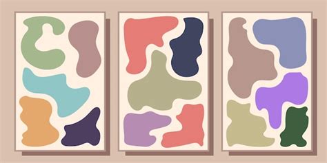 Premium Vector Abstract Hand Drawn Blob Background Template Copy Space Set For Poster Banner