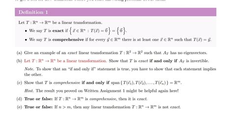 solved let t rn→rm be a linear transformation we say t is