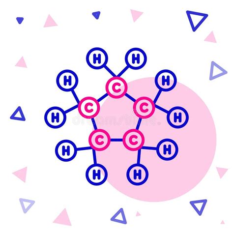 Line Molecule Oil Icon Isolated On White Background Structure Of Molecules In Chemistry Stock