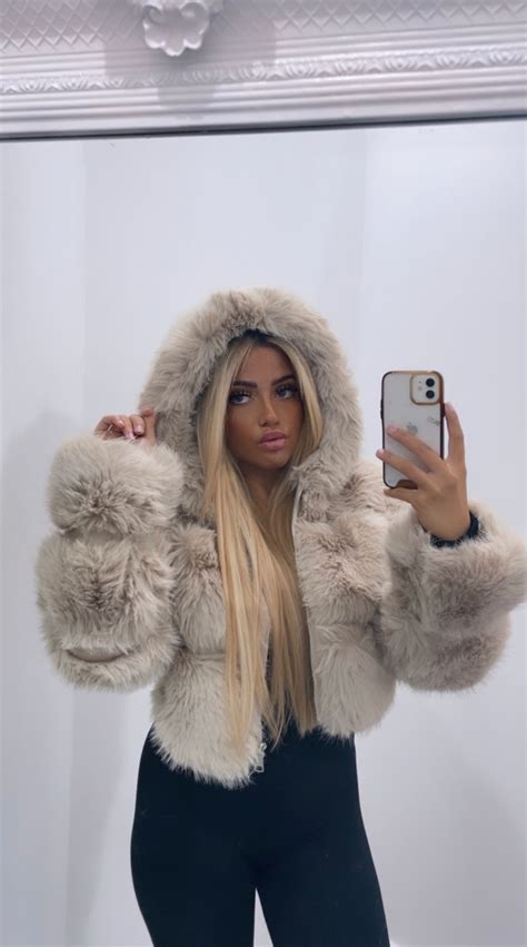 Camilla Faux Fur Crop Jacket Cream Collections London