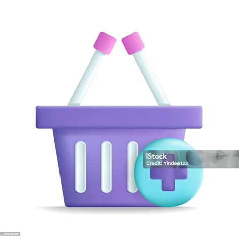 쇼핑 바구니 3d 만화 스타일 벡터 일러스트 디자인에 추가합니다 가방에 대한 스톡 벡터 아트 및 기타 이미지 가방 구매 날씬한 Istock