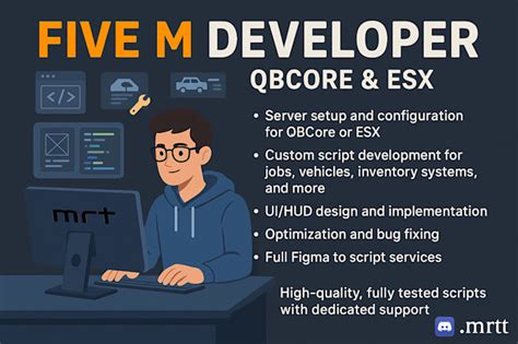 Create Custom Fivem Scripts For Qbcore Or Esx Or Standalone By Mrtdev