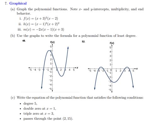 Graphical A Graph The Polynomial Functions Note Chegg Com