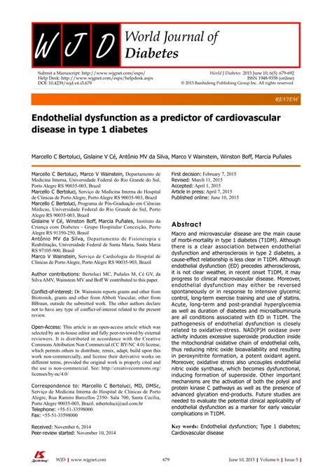 Pdf Endothelial Dysfunction As A Predictor Of Cardiovascular Disease