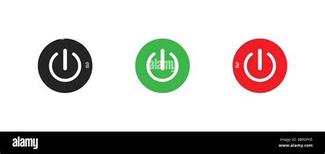 Power Button Icons In Outline Solid Black And Red Styles Representing On Off Switch Control