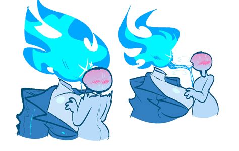 Rule 34 2girls Anonymous Character Anthro Blue Body Blue Head Blue Tongue Blush Blushing