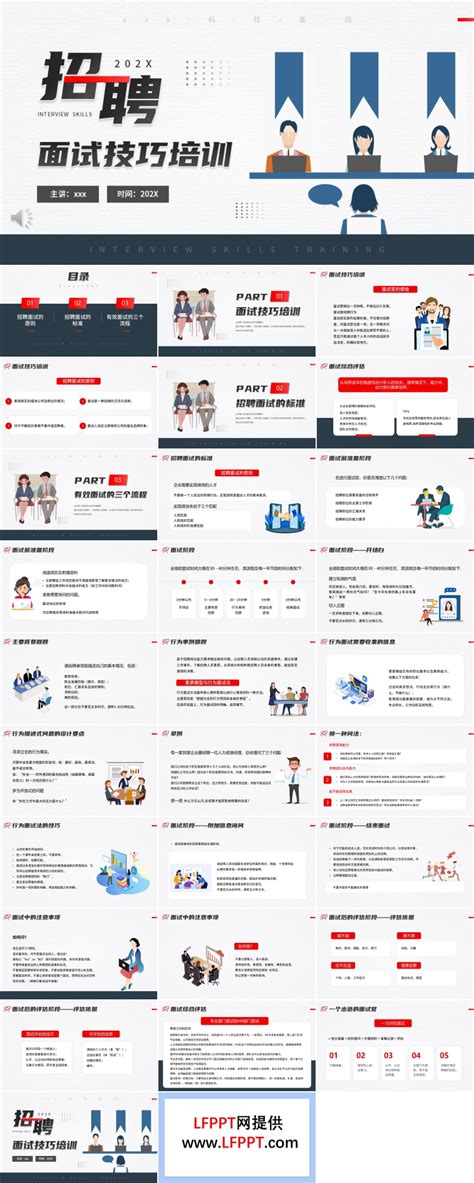 招聘面试技巧培训ppt模板职场培训下载 Lfppt