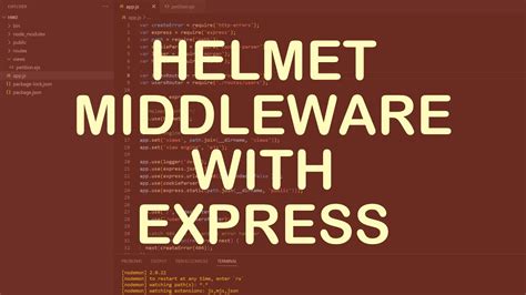 Express Js Using The Helmet Middleware Youtube
