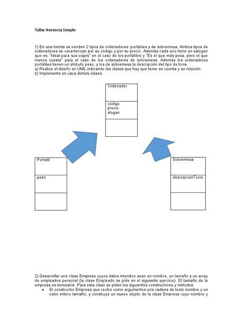 Taller Herencia Simple Pdf Herencia Programación Orientada A Objetos Constructor