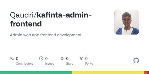 Github Qaudrikafinta Admin Frontend Admin Web App Frontend Development