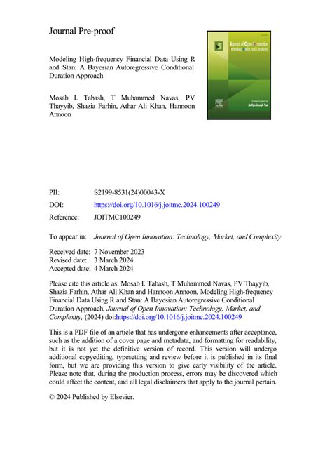 Pdf Modeling High Frequency Financial Data Using R And Stan A Bayesian Autoregressive