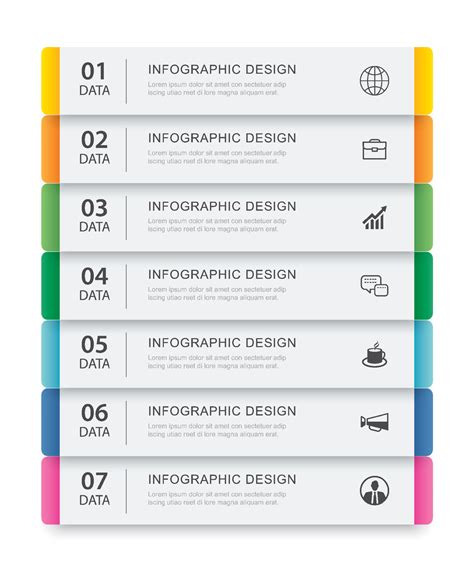 7 Data Infographics Tab Paper Index Template Vector Illustration Abstract Background 10018001