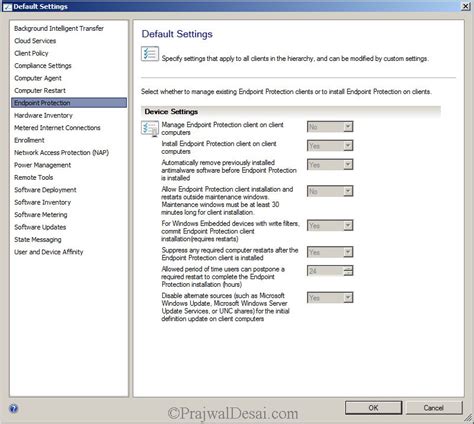 Default Client Settings In Sccm 2012 Sp1 Snap7 Prajwal Desai