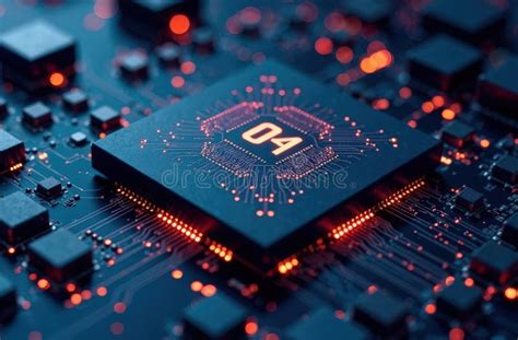 Circuit Board Cpu Microchip Starting Ai Visualization Of Neural Networking Digital Connectors