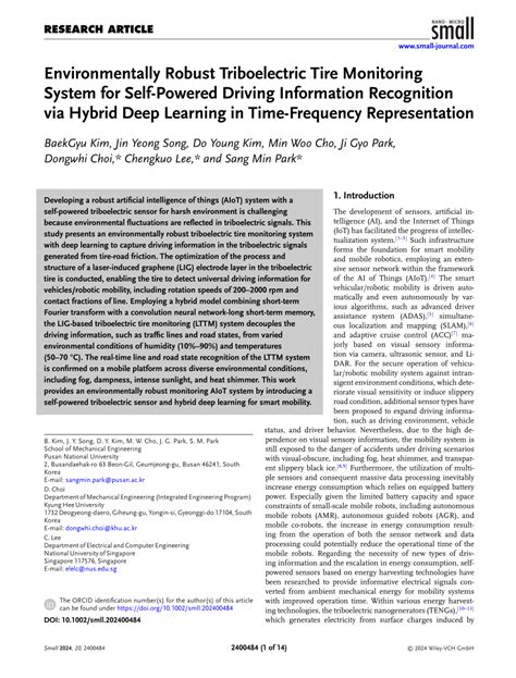 Environmentally Robust Triboelectric Tire Monitoring System For Self‐powered Driving Information