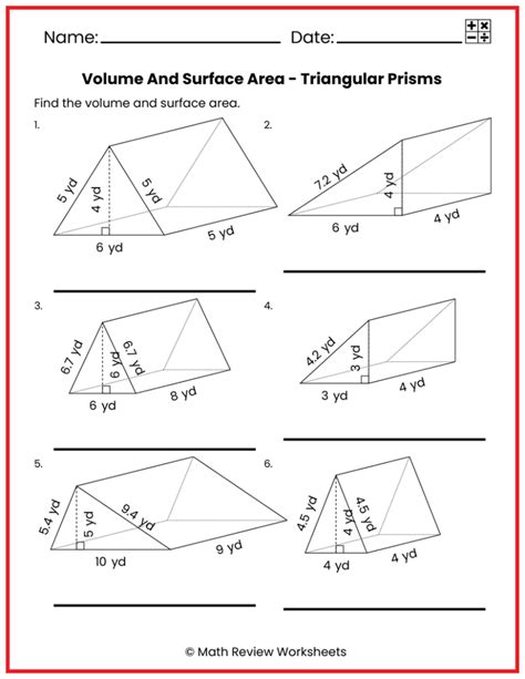 Volume Of Triangular Prism Worksheet Acicabuja