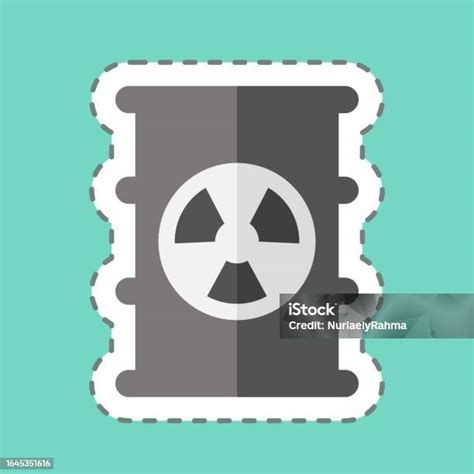 스티커 라인 컷 핵 오염 기후 변화 기호와 관련이 있습니다 심플한 디자인 편집 가능 간단한 그림 Practice Drill에