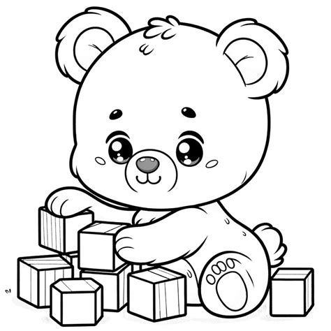 Página Para Colorear De Corazón De Osito De Peluche