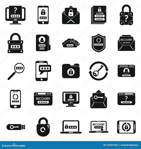 Password Recovery Icon Simple Vector Computer Lock Stock Vector