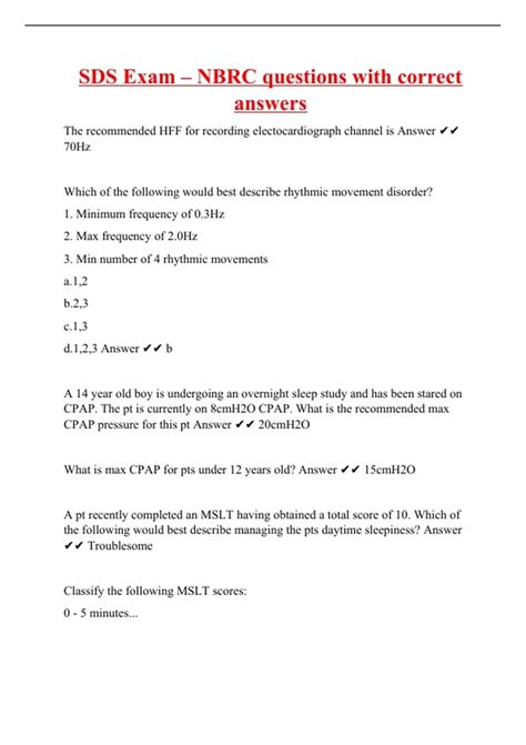 sds exam nbrc questions with correct answers rrt sds registered