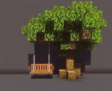 Minecraft Tree And Bench Creative Decorations