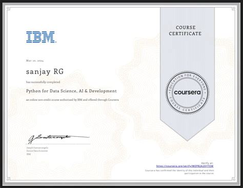 sanjay r g on linkedin datascience ai python coursera ibm