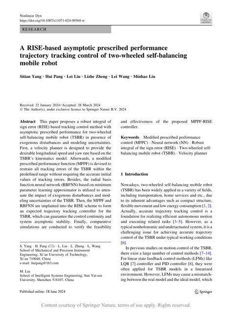 A Rise Based Asymptotic Prescribed Performance Trajectory Tracking Control Of Two Wheeled Self