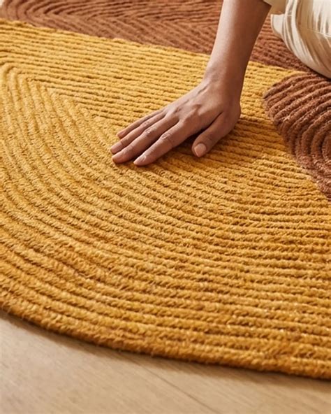 Autumn Flow Rug Hand Tufted Wool Viscose Gold Brown Rug