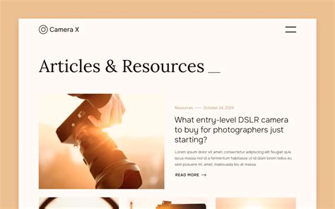 camera x photography html5 responsive website template