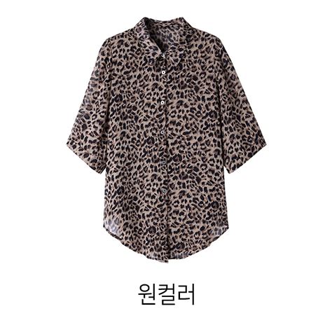 오버핏 레오파드 셔츠 블라우스