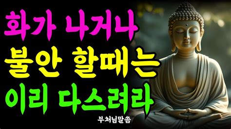 화가 나거나 불안할때 마음 다스리는 방법ㅣ부처님 말씀ㅣ불교 명언ㅣ오디오북ㅣ긍정의말 Youtube