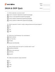 Java OOP Quiz Test Your Knowledge On Core Concepts Course Hero