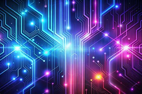 Abstract Glowing Circuit Board Technology Background Stock Illustration Illustration Of
