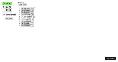 Tic Tac Toe Codesandbox