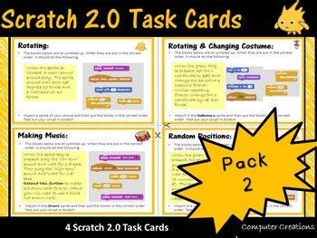 Scratch Coding Jumbled Blocks Task Cards Coding Unplugged Activity Beginner Task Cards