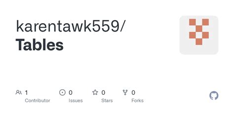 GitHub Karentawk Tables