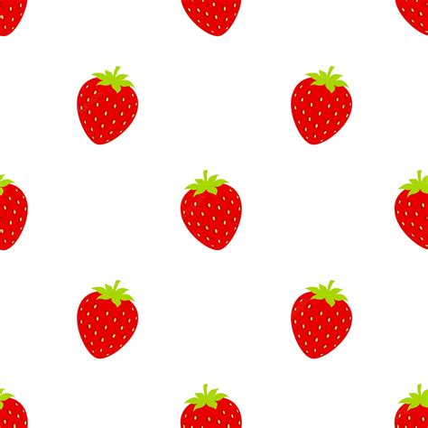 Premium Vector Strawberry Seamless Pattern Strawberries On A White Background Vector