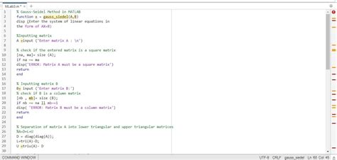 solved gauss seidel method in matlab function x